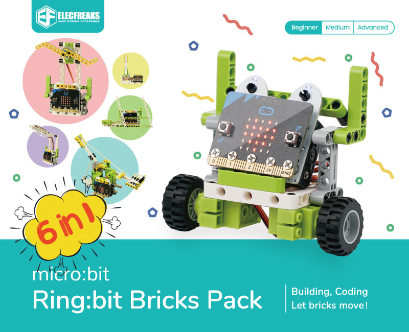ElecFreaks 6 IN 1 Ring:bit Bricks Pack Lego Compatible Building and Coding Kit for micro:bit 價錢 ...