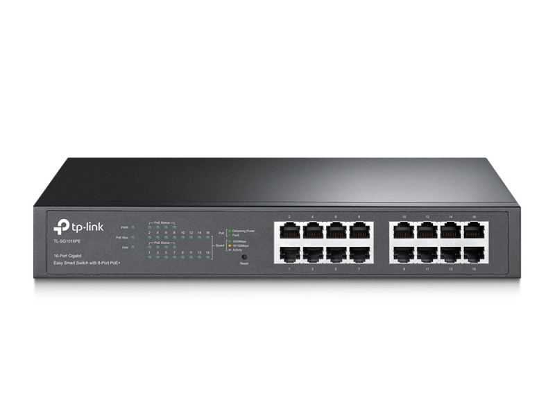 TP-Link 16-Port Gigabit Easy Smart PoE Switch with 8-Port PoE+ TL ...
