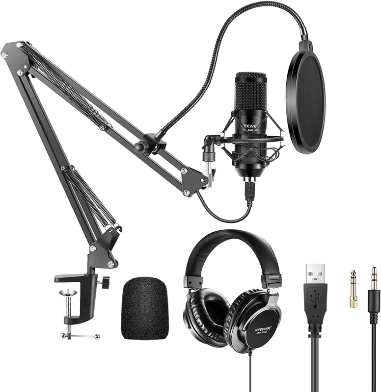Neewer NW-8000 USB Microphone 192kHz/24Bit with NW-3000 Headphones Kit ...