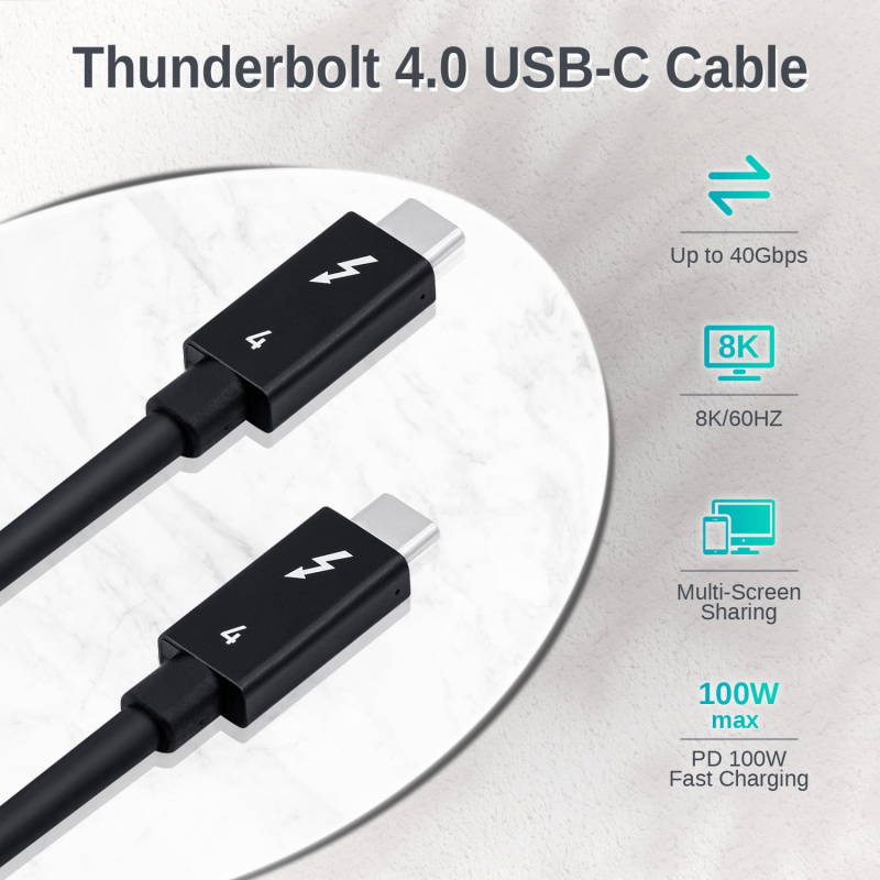 Mcbazel 1米雷電Thunderbolt 4 Type-C USB C數據充電線 價錢、規格及用家意見 - 香港格價網 Price.com.hk