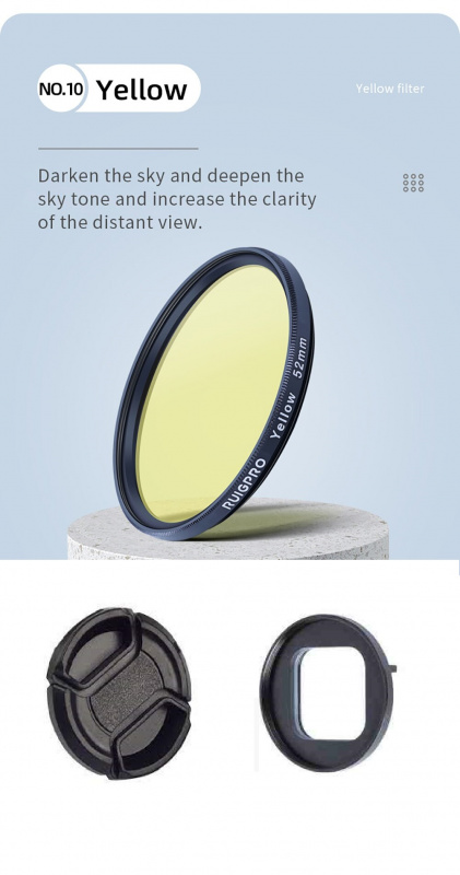 RuigPro Yellow Dive Filter With Adapter Ring & Lens Cap For GoPro ...