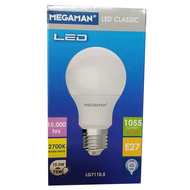 Megaman 曼佳美 LED Classic 10.5W (75W) A60 E27 2700K LED燈膽 LG7110.5 價錢、規格及 ...