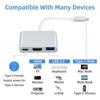 Mcbazel 3合1 Type-C轉4K HDMI/USB3.0/PD USB-C Hub 價錢、規格及用家意見 - 香港格價網 Price.com.hk