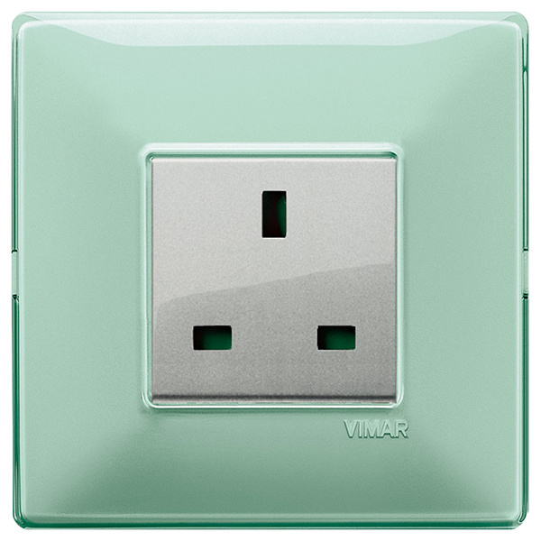 VIMAR 偉邁 PLANA 13A 英式插座(銀灰) + 琉璃淺綠面框(14647.44) 價錢、規格及用家意見 - 香港格價網 Price.com.hk