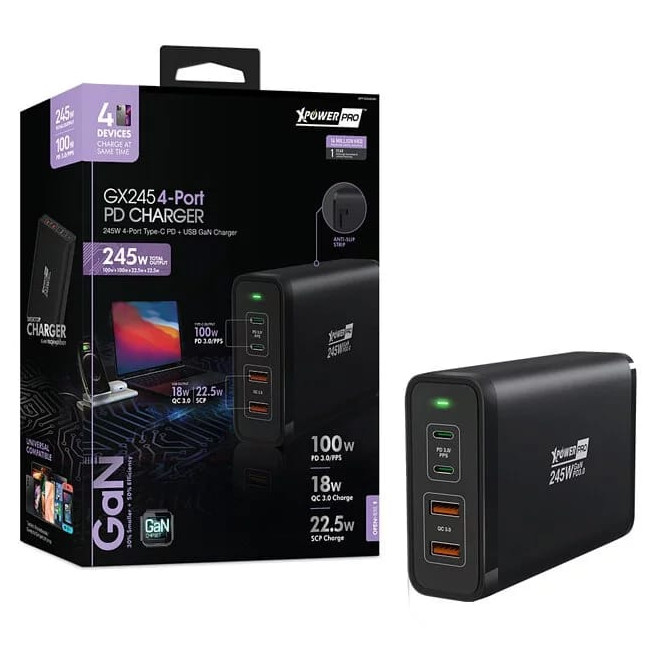 XPower XPowerPro 245W PD GaN 4輸出智能充電器 GX245 價錢、規格及用家意見 - 香港格價網 Price.com.hk