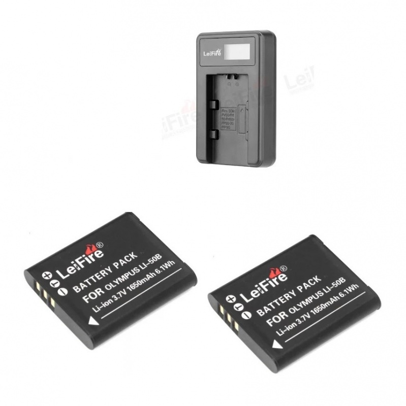 LEIFIRE 2 PCS Li-50B / D-Li92 / DB-100 / NP-150 / LB-050 / LB-052 ...
