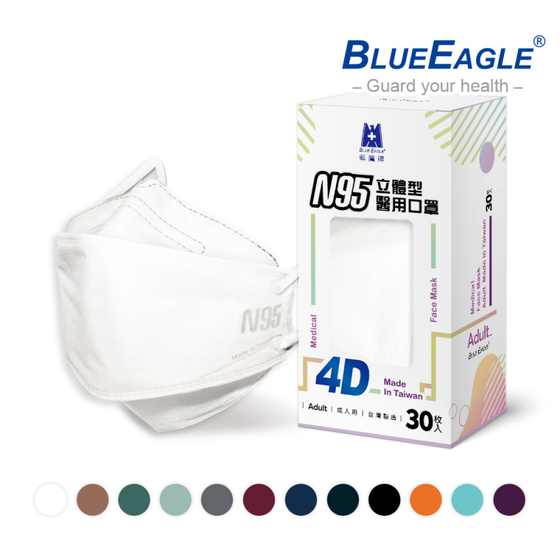 Blue Eagle 藍鷹牌 N95 4D立體型成人五層醫用口罩 (30片/盒) NP-3DMW-50 價錢、規格及用家意見 - 香港格價網 Price.com.hk