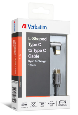 Verbatim L-Shaped Type C to Type C Cable 120cm (66759) 價錢、規格及用家意見 - 香港格 ...
