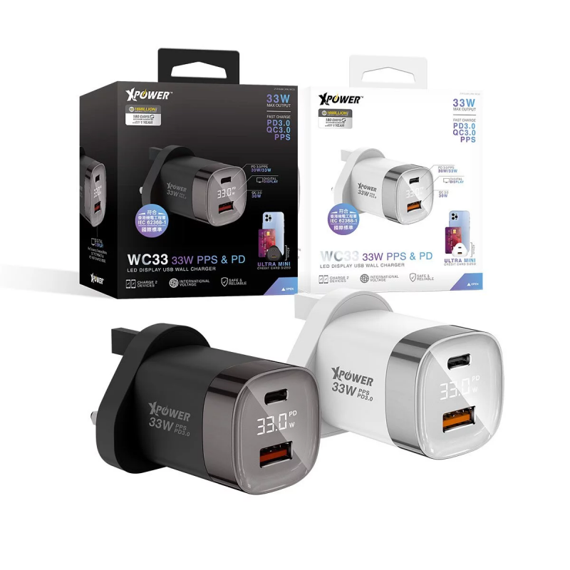 XPower 33W PPS&PD LED顯示超迷你充電器 WC33 價錢、規格及用家意見 - 香港格價網 Price.com.hk