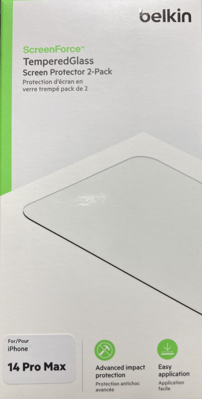 Belkin ScreenForce TemperedGlass Screen Protector (2-Pack) For iPhone 14 Pro Max (OVA110zz) 價錢 ...
