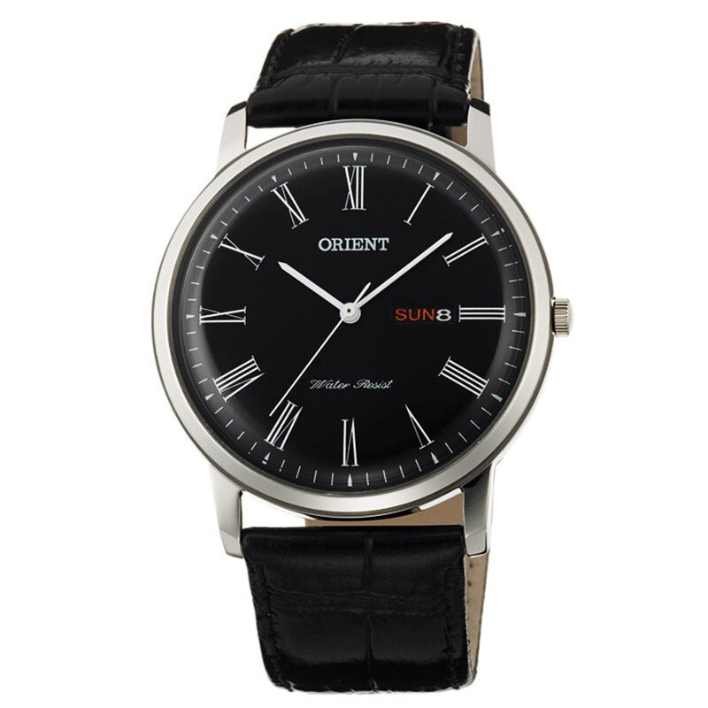 Orient 東方錶 40mm Capital Black Dial Quartz Leather Watch 經典羅馬數字石英手錶 ...