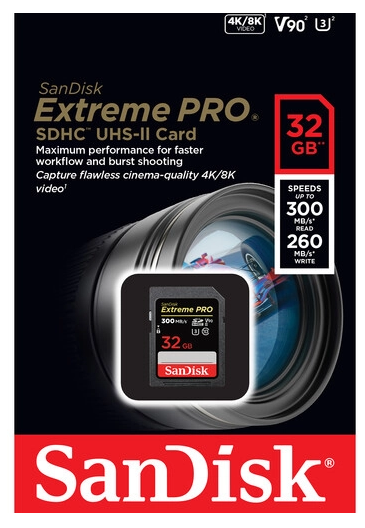 SanDisk Extreme PRO V90 U3 C10 UHS-II SDHC 記憶卡 32GB [R:300 W:260 ...