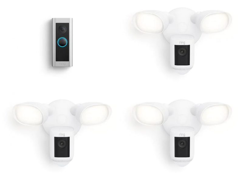 Ring Video Doorbell Pro 2 with 3 Floodlight Cam Wired Pro 智能鏡頭套裝 ...