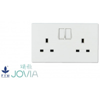 FYM 豐葉牌 Jovia 13A 2 Gang Single Pole Switched Socket Outlet 頌雅系列13A孖位有掣 ...