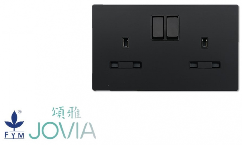FYM 豐葉牌 Jovia 13A 2 Gang Single Pole Switched Socket Outlet 頌雅系列13A孖位有掣 ...