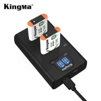 KINGMA 2 Pcs NP-BX1 Lithium-Ion Batteries With LCD Display Dual Charger 兩電池連可顯電量雙充充電機 (3.6V ...