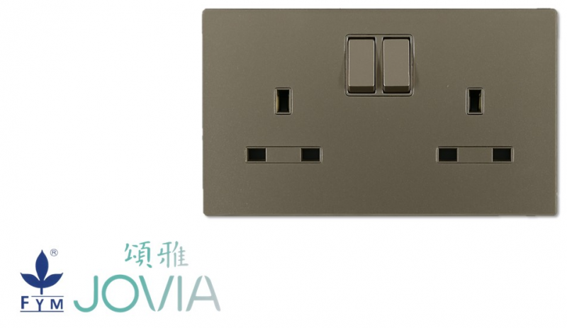 FYM 豐葉牌 Jovia 13A 2 Gang Single Pole Switched Socket Outlet 頌雅系列13A孖位有掣 ...