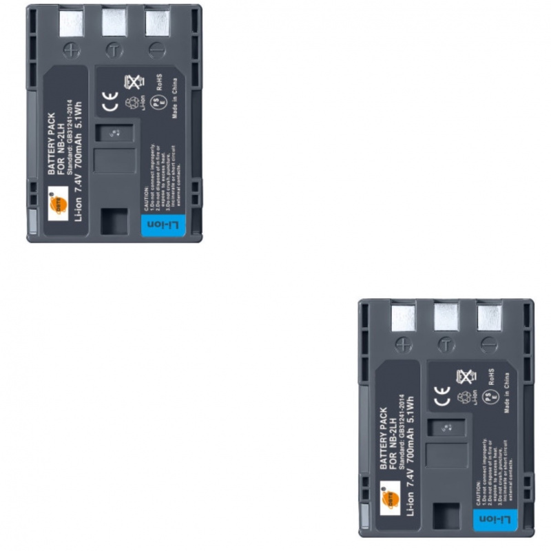 DSTE 2 Pcs NB-2LH / NB-2L Lithium-Ion Batteries Pack For Canon 代用鋰電池 (7 ...