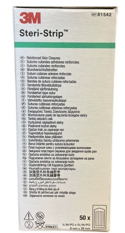 3M Steri-Strip Reinforced Skin Closures 免縫膠帶 6mm x 38mm (50包/盒) R1542 ...