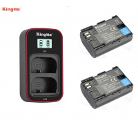 KINGMA 2 Pcs Canon LP-E6 Fully Decoded Info-Lithium-Ion Batteries With BM058 Dual USB Type-C ...