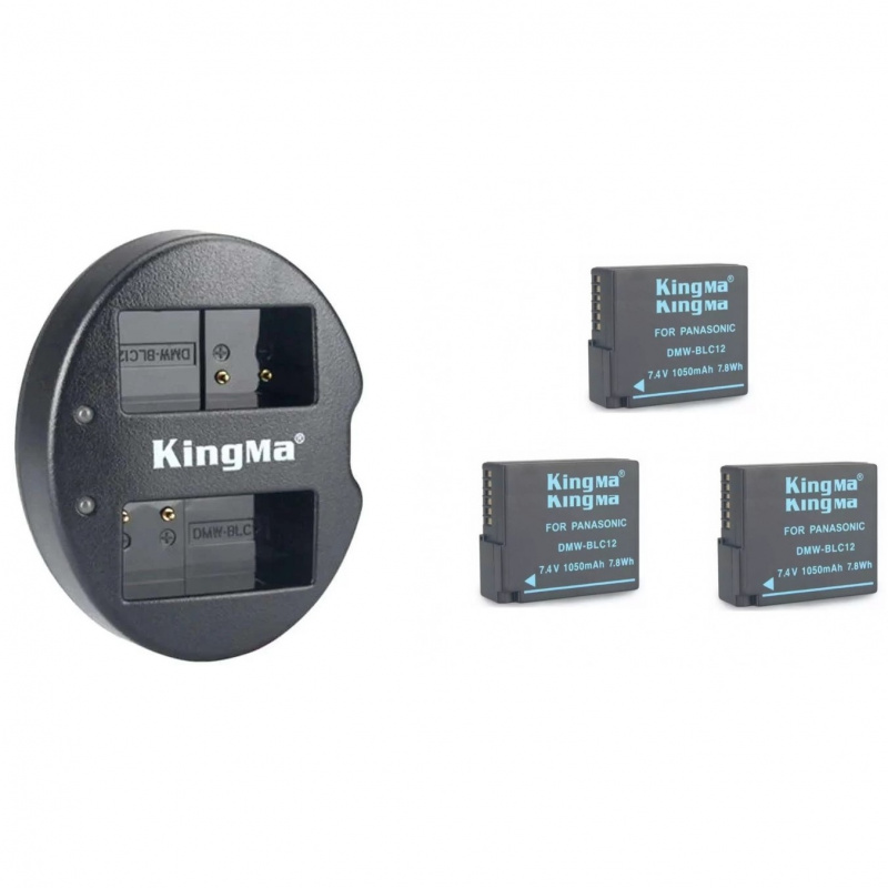 KINGMA 3 Pcs Lithium-Ion Battery Pack For Panasonic DMW-BLC12 / Leica ...