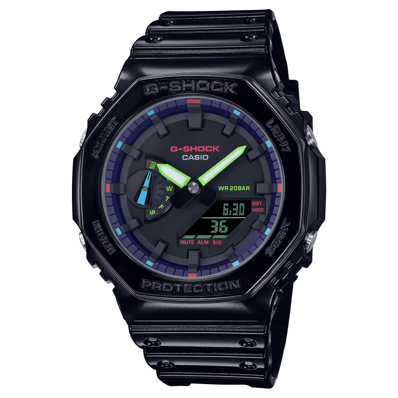 Casio G-Shock Virtual Rainbow 系列指針數碼手錶 GA-2100RGB-1A 價錢、規格及用家意見 - 香港格價網 ...