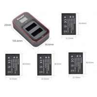KINGMA 4 Pcs LP-E12 Lithium-Ion Battery Pack With BM058 LCD Display USB Type-C Charger 四電池連充電 (7 ...