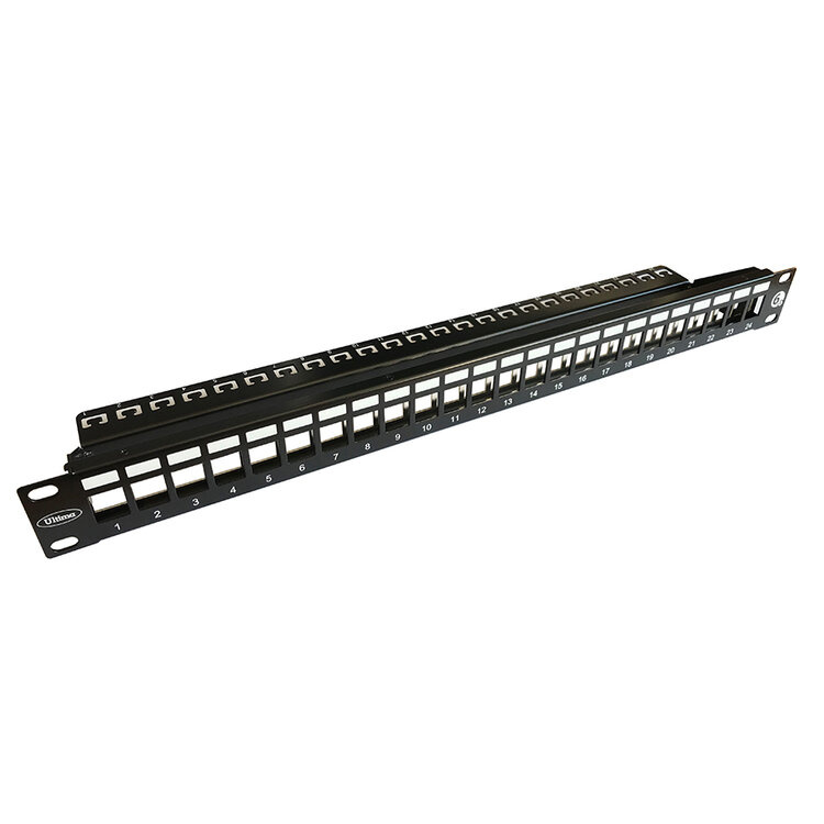 Ultima Patch Panel Unloaded Cat6A Shielded 24 Port Keystone+ 24 Jacks ...