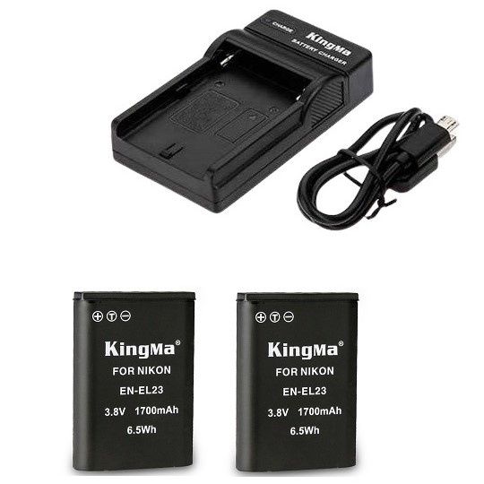 KINGMA 2 Pcs EN-EL23 Lithium-Ion Battery Pack With USB Charger 兩電池連充電機 (3.8V，1700mAh) 價錢、規格及用家意見 ...