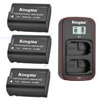 KINGMA 3 Pcs DMW-BLK22 Lithium-Ion Battery Pack With BM058 Dual USB Type-C Charger 三電池連雙充充電機(7 ...