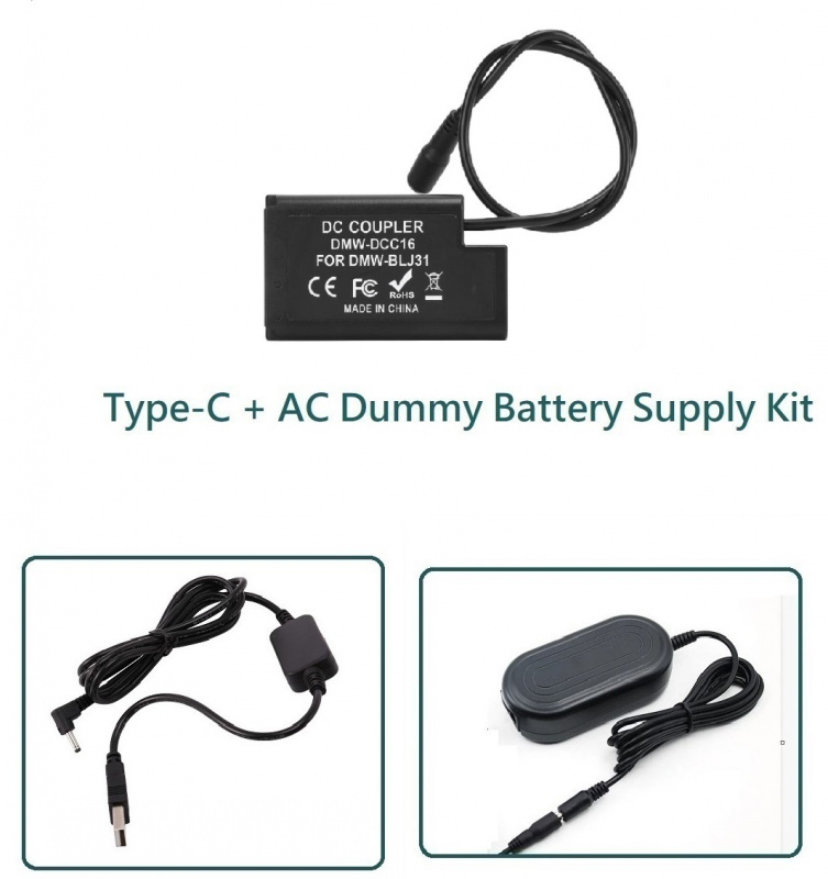 TUSAR Type-C + AC Dummy Battery Supply Kit For Panasonic DMW-BLJ31 - DMW-DCC16 外接電源供應器 / 假電池 價錢 ...