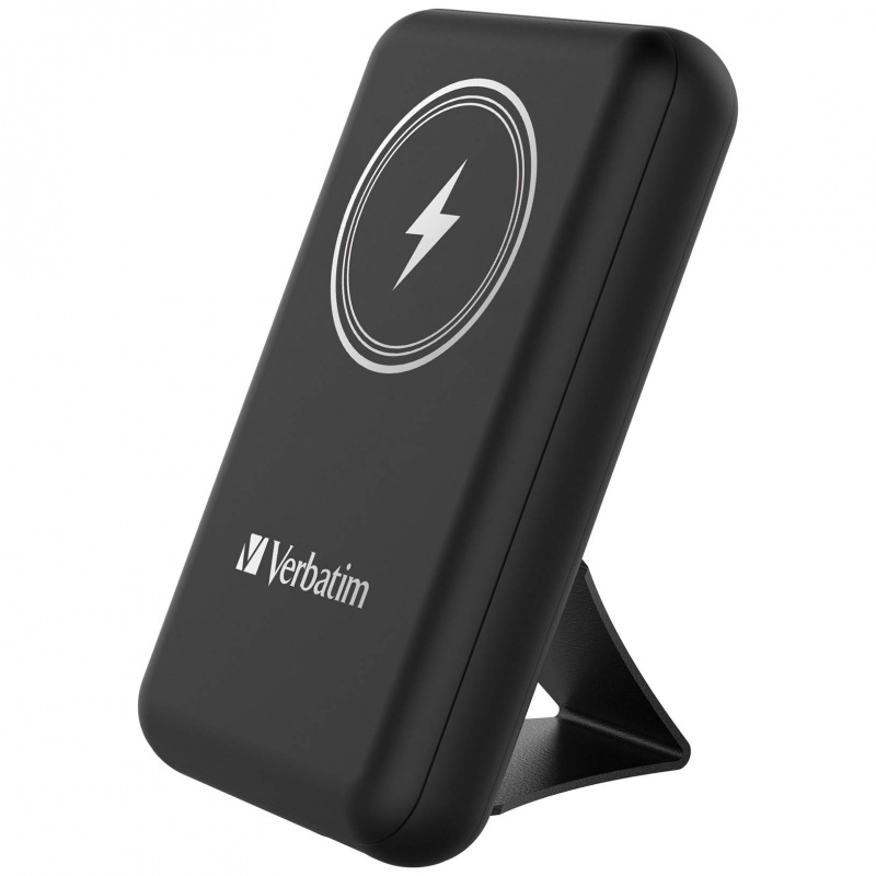 Verbatim Magnetic Wireless Power Pack 磁吸無線流動充電池附摺疊支架 10000mAh 66906 / ...