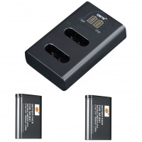 DSTE 2 Pcs NP-BX1 Fully Decoded Batteries With LCD Display Dual USB Type-C Charger 兩電池連雙充電機 (3 ...