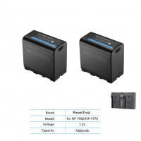 POWERTRUST 2 PCS NP-F970 L-Series Info-Lithium Battery Pack With Dual USB Charger 兩代用鋰電池連充電機 (7 ...