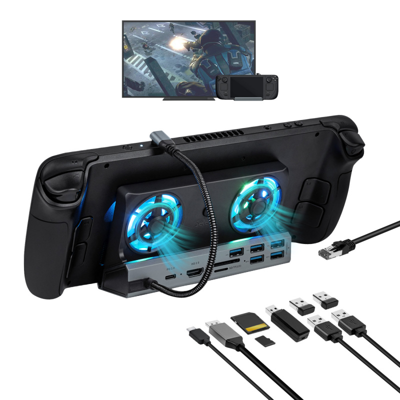 Mcbazel 10合1 Steam Deck Type-C 擴展器 PD 100W充電底座 帶雙冷卻風扇 讀咭器 RJ45 價錢、規格及用家意見 - 香港格價網 Price.com.hk