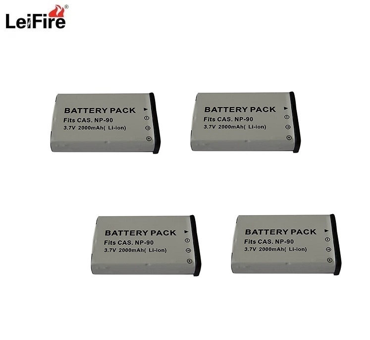 LEIFIRE 4 PCS Casio NP-90 Lithium-Ion Battery 代用鋰電池 (3.7V, 2000mAh) 價錢 ...