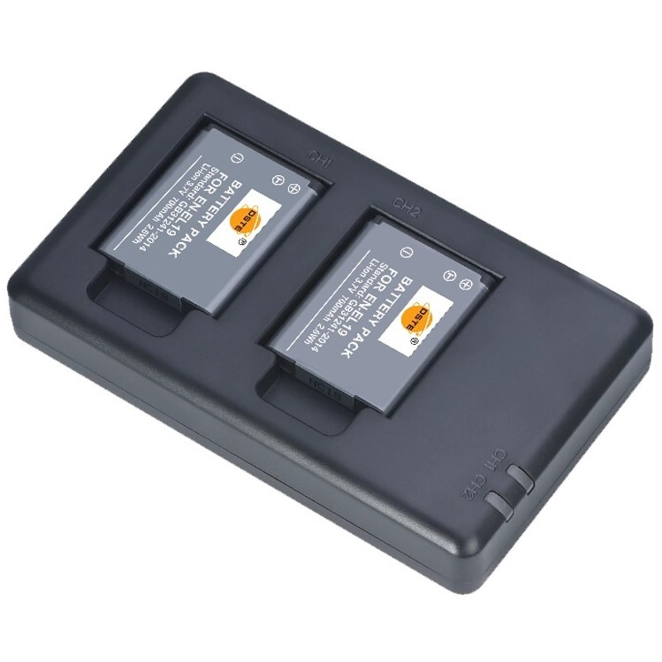 DSTE 2 Pcs Nikon EN-EL19 / Sony NP-BJ1 Lithium-Ion Batteries With Dual USB Type-A Charger 兩電池連平放 ...