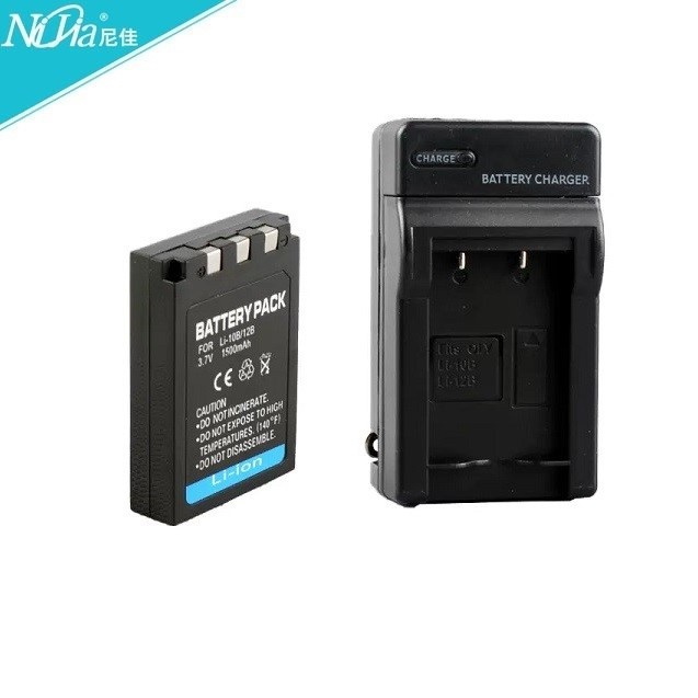 Nijia Olympus LI-10B Lithium-Ion Battery With Travel AC Charger 電池連充電機 ...