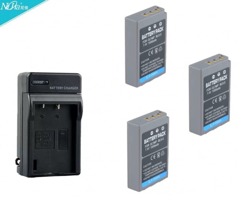 Nijia 3 PCS BLS-1 / BLS-5 / BLS-50 Lithium-Ion Batteries With Travel AC ...