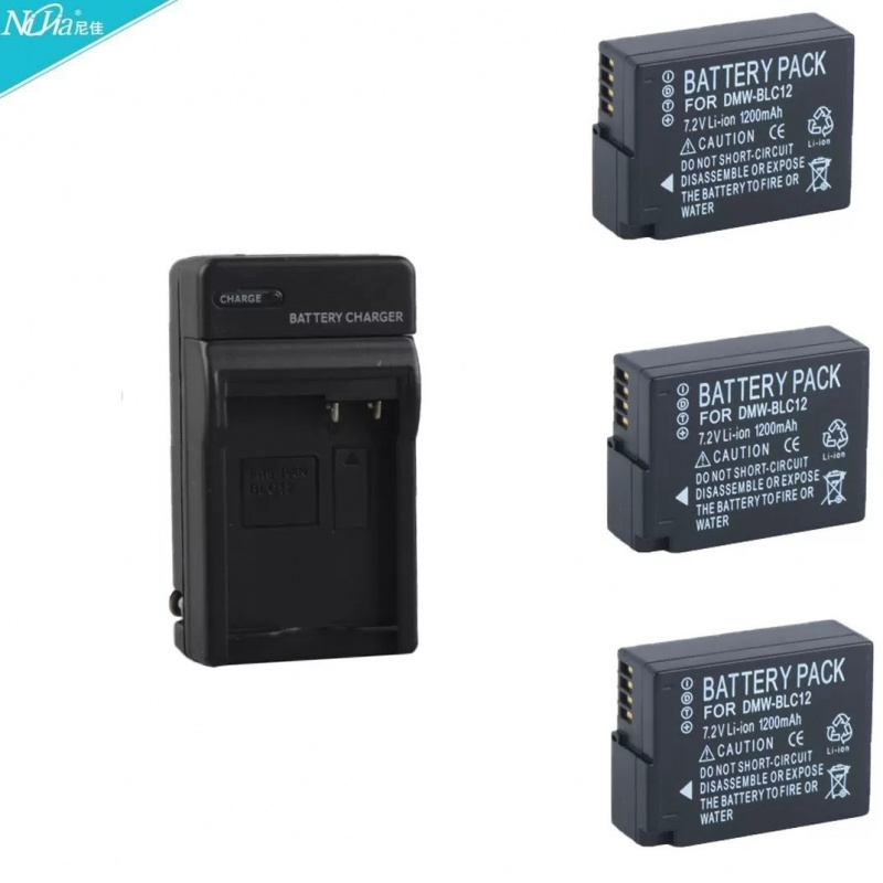 Nijia 3 Pcs Panasonic DMW-BLC12 / Leica BP-DC12 / Sigma BP-51 Lithium ...