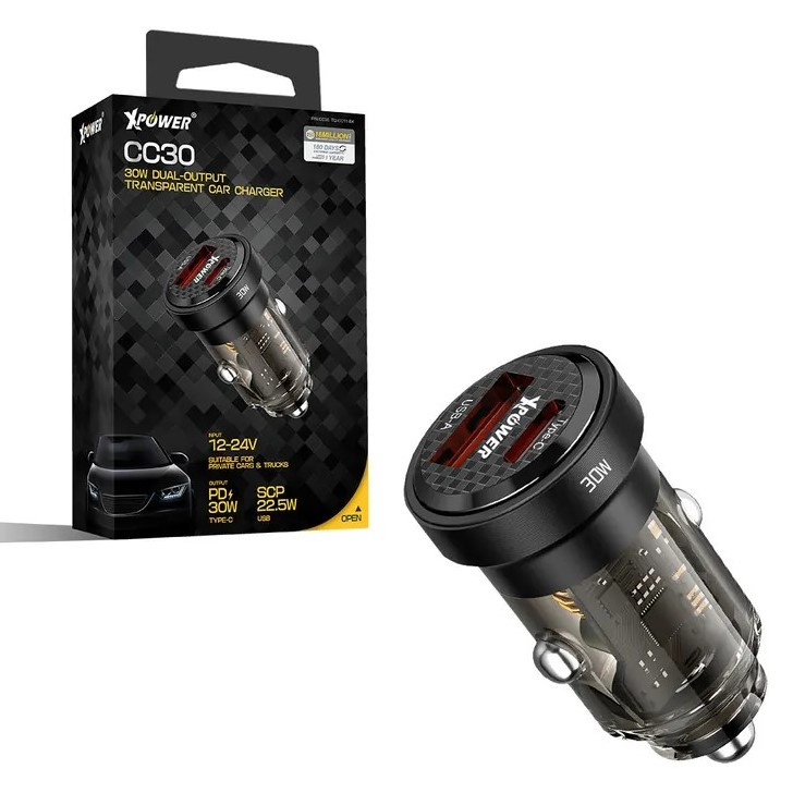 XPower 30W 雙輸出透明車用充電器 CC30 價錢、規格及用家意見 - 香港格價網 Price.com.hk