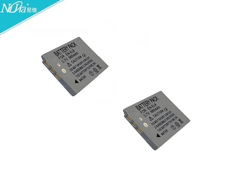 Nijia 2 PCS NIKON EN-EL8 Lithium-Ion Battery Pack 代用鋰電池 (3.7V, 980mAh ...