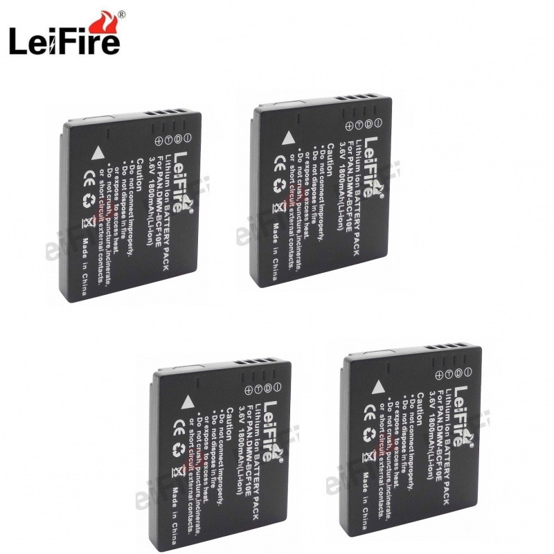 LEIFIRE 4 Pcs PANASONIC DMW-BCF10 / DMW-BCF10E Lithium-Ion Battery Pack ...