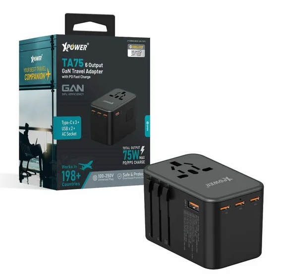 XPower 75W 6輸出 GaN PD 旅行轉插 TA75 價錢、規格及用家意見 - 香港格價網 Price.com.hk