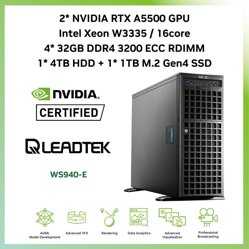 Leadtek NVIDIA Certified Winfast Workstation 工作站 (Intel Xeon W3335 ...