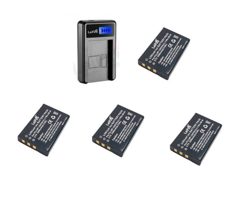 LEIFIRE 4 PCS FUJIFILM NP-120 / RICOH DB-43 / PENTAX D-Li7 / TOSHIBA NP ...