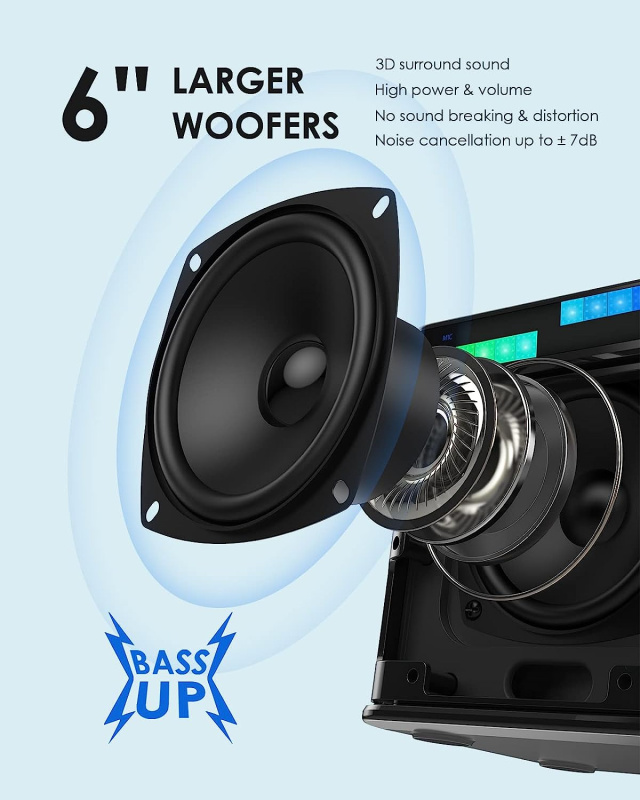 CyberTech BT5.0 Mini Ktv System With LED Light 無線迷你超大聲 K歌神器 雙人對唱版 YS ...