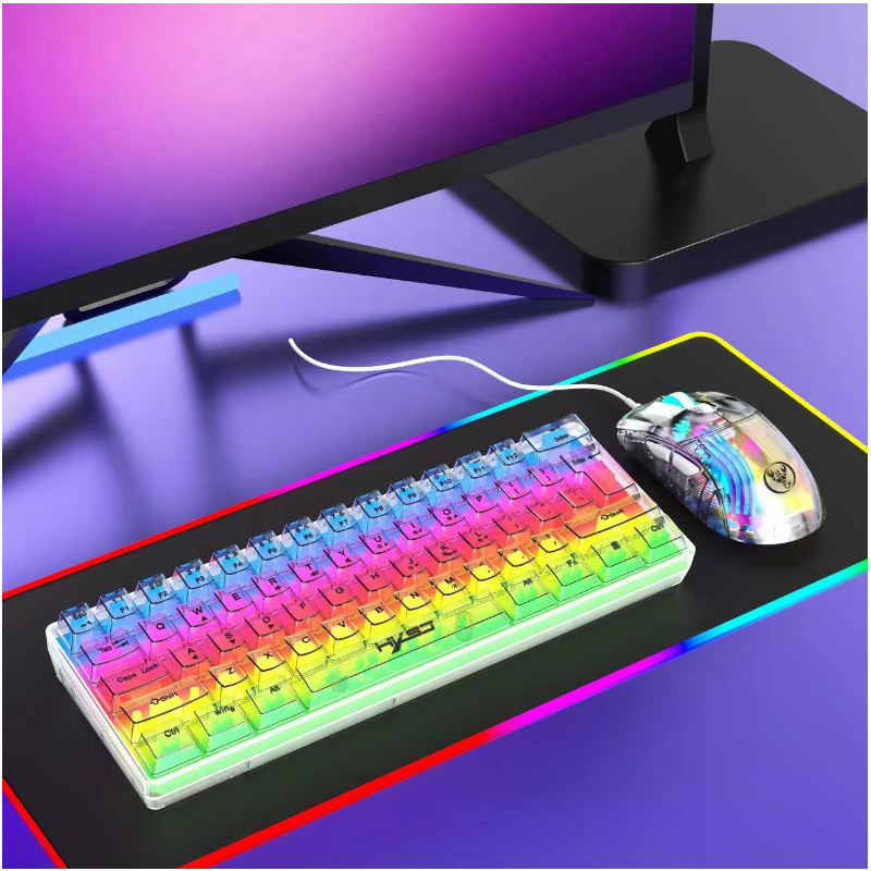 HYSJ 幻彩 LED 61鍵透明鍵盤 滑鼠套裝 V7 價錢、規格及用家意見 - 香港格價網 Price.com.hk