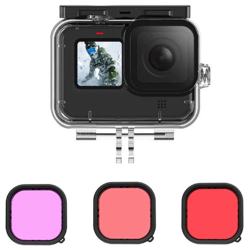 TELESIN GoPro Hero 9/10/11 45M Diving Waterproof Case with Lens Filter ...
