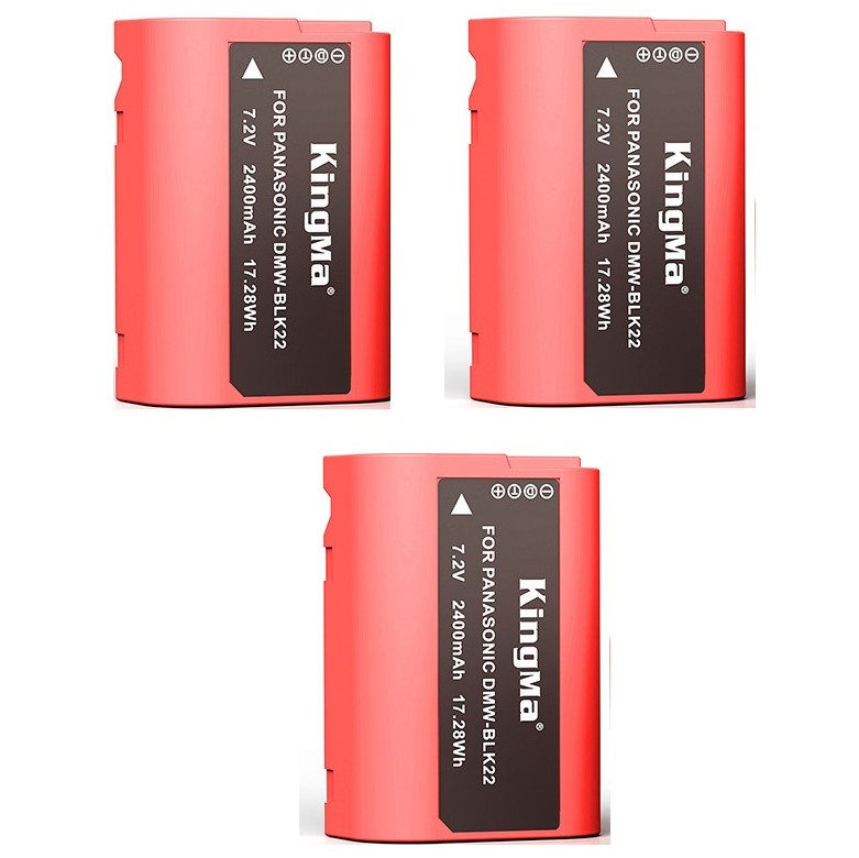 KINGMA 3 Pcs DMW-BLK22 Lithium-Ion Battery Pack 代用鋰電池 (7.2V, 2400mAh ...